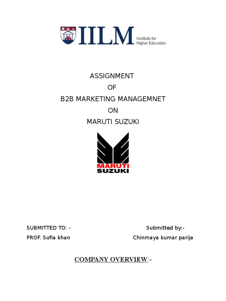 Assignment On B2B Marketing | PDF | Car | Motor Vehicle