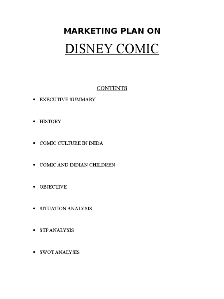 Disney Comics Marketing Plan in India | PDF | Comics | Cartoon