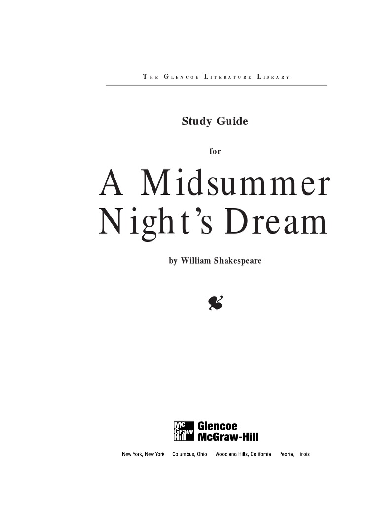 Midsummer Nights Dream Study Glencoe | PDF | A Midsummer Night's Dream ...