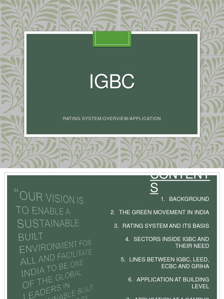 IGBC Rating System Overview Application | PDF | Green Building ...