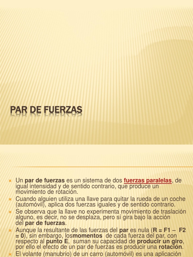 Par de Fuerzas | PDF | Esfuerzo de torsión | Fuerza