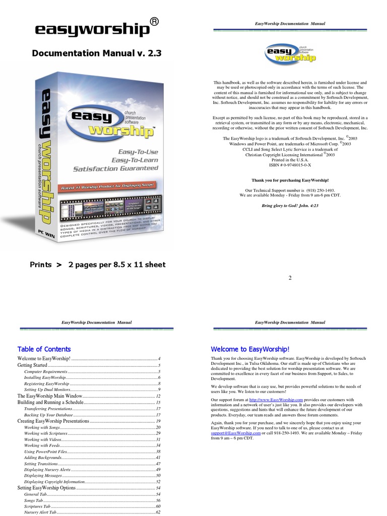 Easyworship Documentation Manual | PDF | Computer Monitor | Laptop