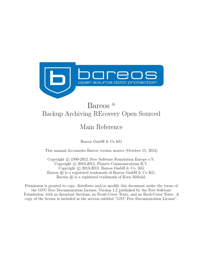 Bareos Manual Main Reference | PDF | Backup | Command Line Interface