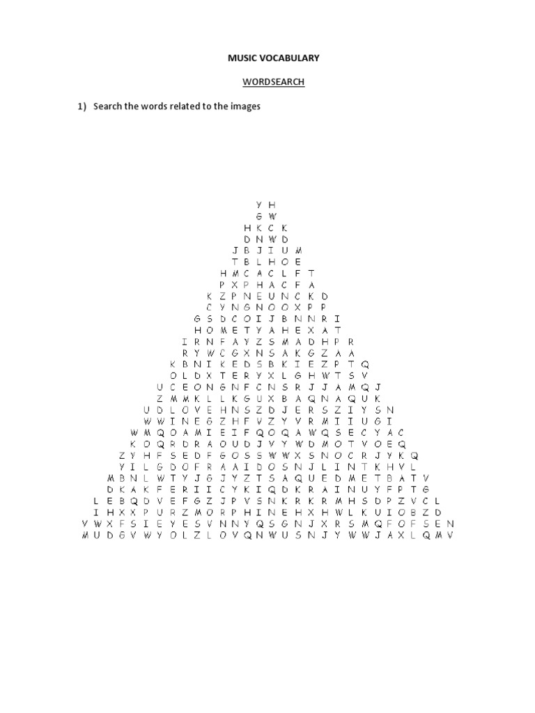 Music Vocabulary Word Search Puzzle | PDF