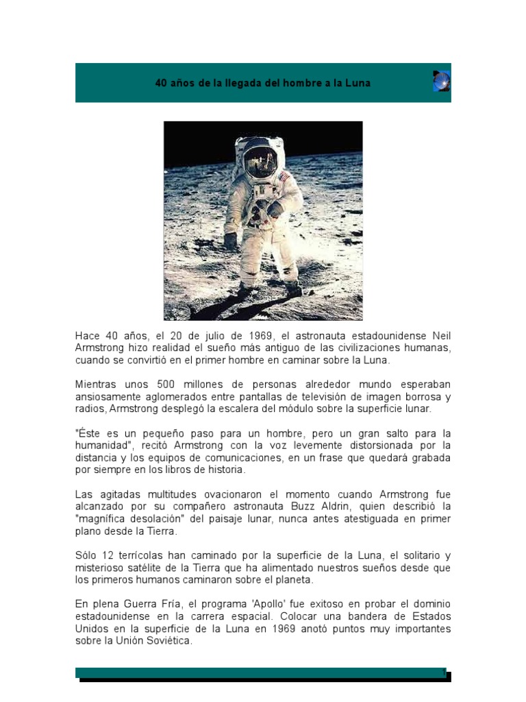 Neil Armstrong: Primer Hombre en la Luna | PDF | Neil Armstrong | Apolo 11