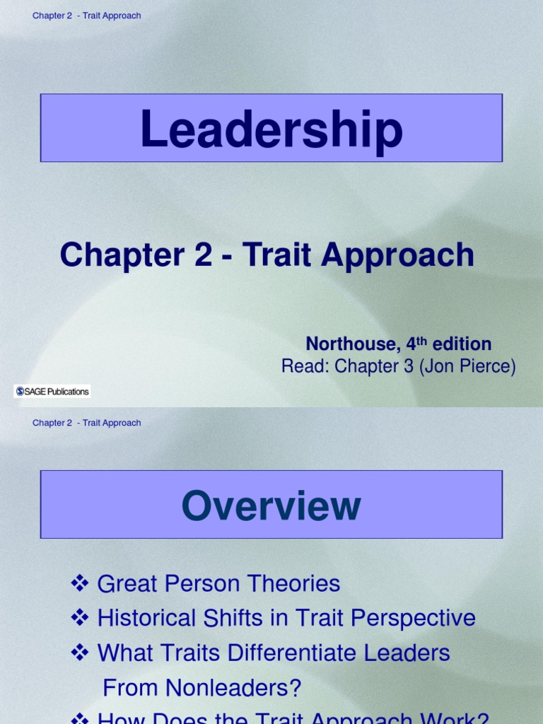 02 Trait Approach | Leadership | Leadership & Mentoring