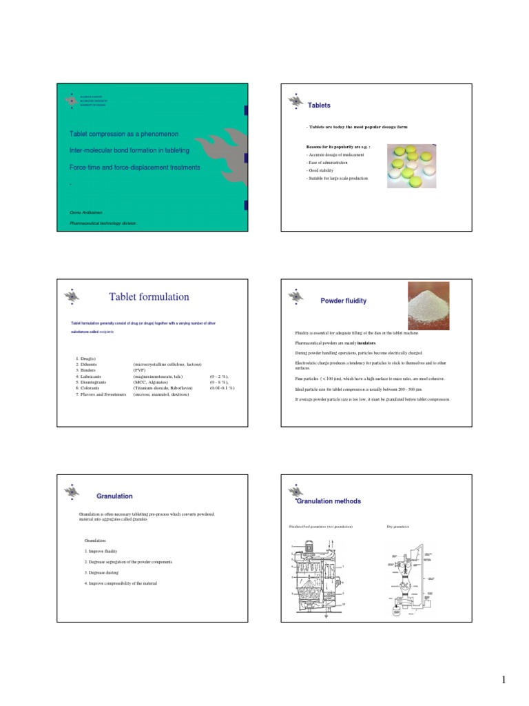 Tablet Compression Consolidation and Compaction Physics | PDF | Tablet ...
