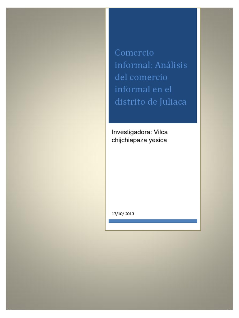 Comercio Informal en Juliaca Redaccion | PDF | Ciudad | Capitalismo