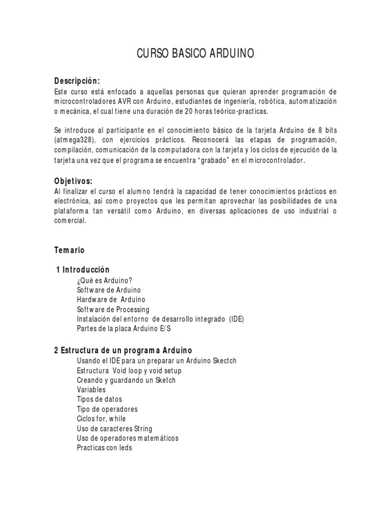 Curso Basico Arduino | PDF | Arduino | Informática