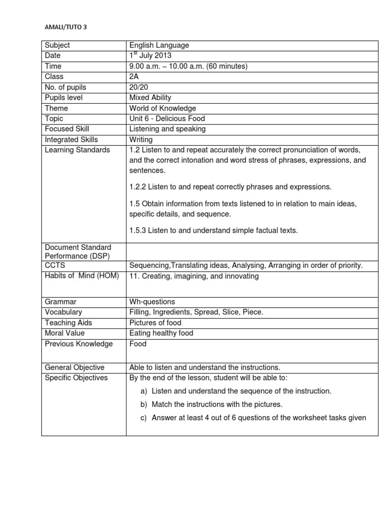 English Lesson: Listening Skills on Food | PDF | Doughnut | Dough