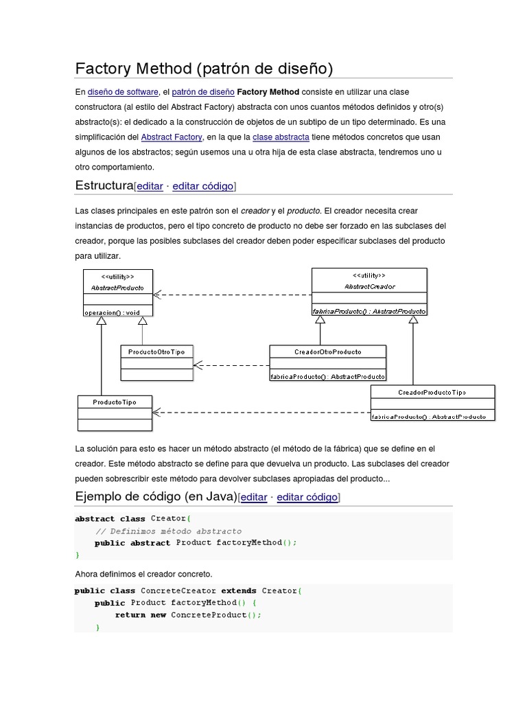 Factory Method | PDF | Objeto (informática) | Programación de computadoras