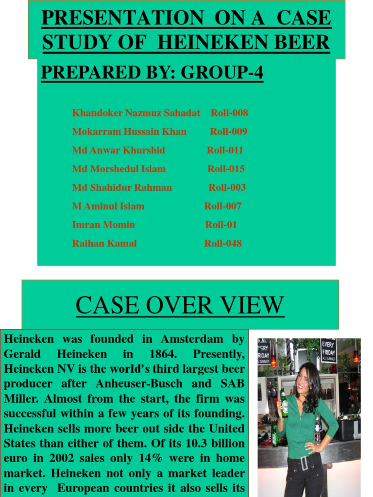 Presentation On Heineken Beer | PDF | Anheuser Busch | Brewery