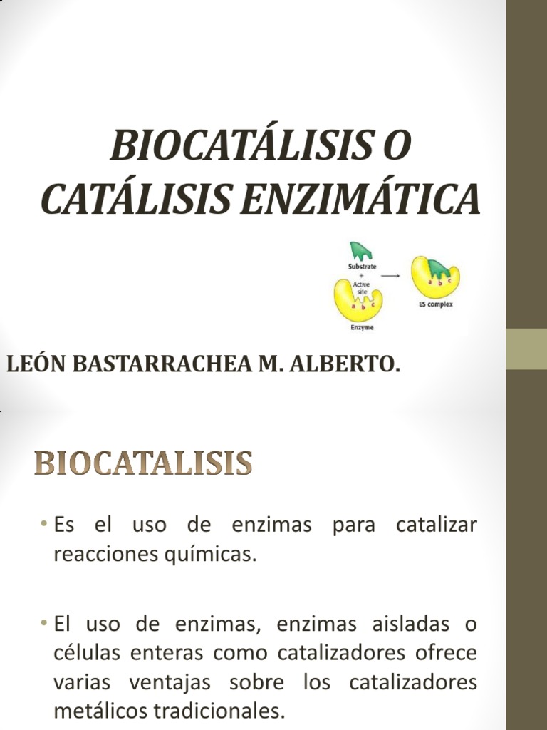 Biocatálisis o Catálisis Enzimática | PDF | Enzima | Catálisis