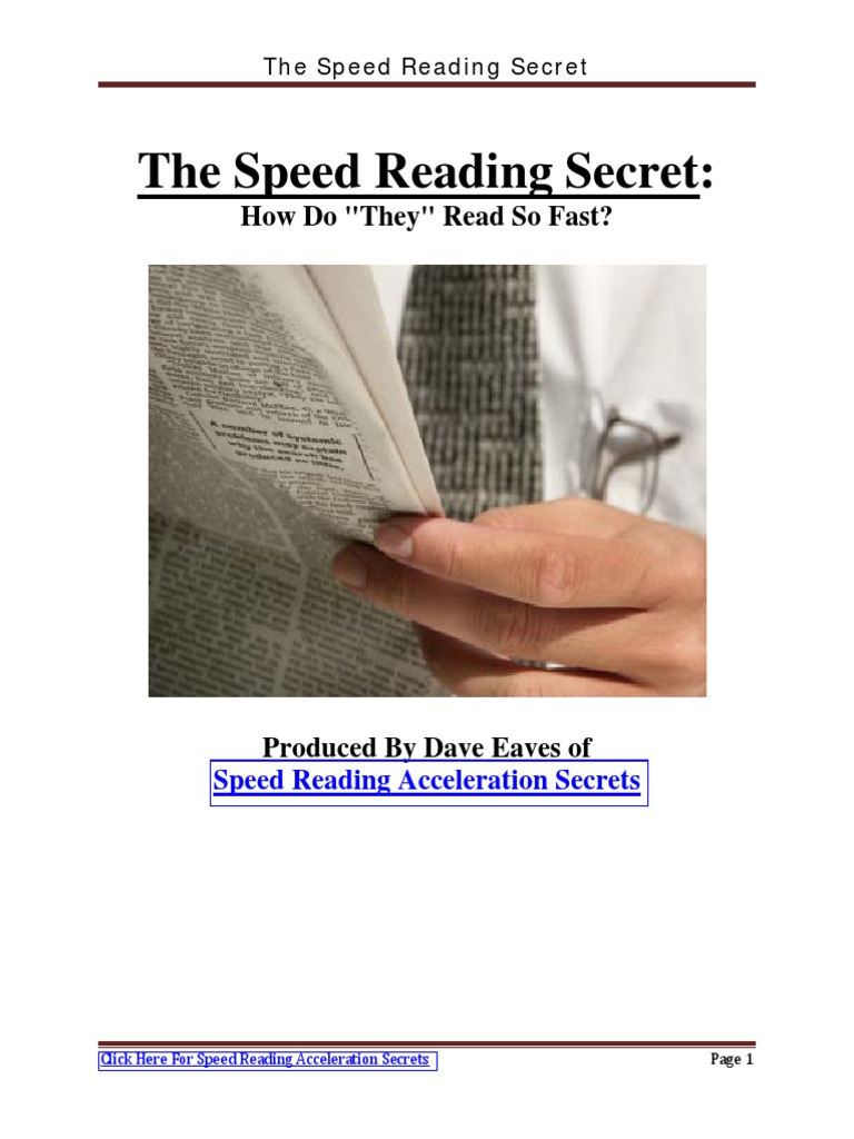 Speed Reading Report | Download Free PDF | Speed Reading | Reading ...