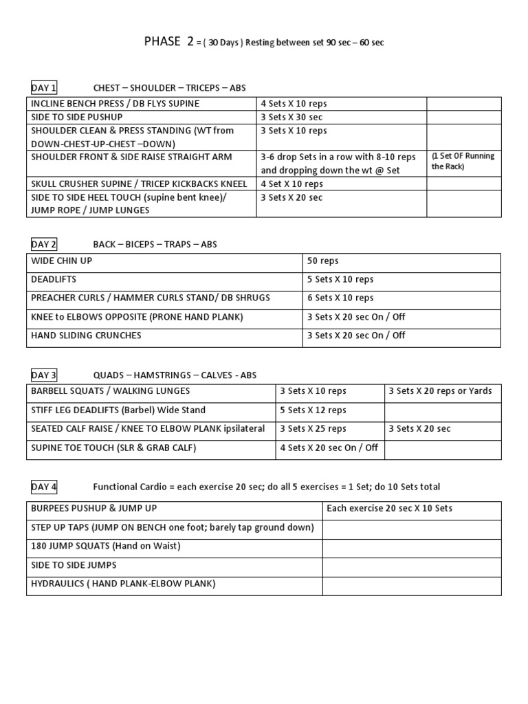 Phase 2 Exercise Program | PDF | Teaching Methods & Materials