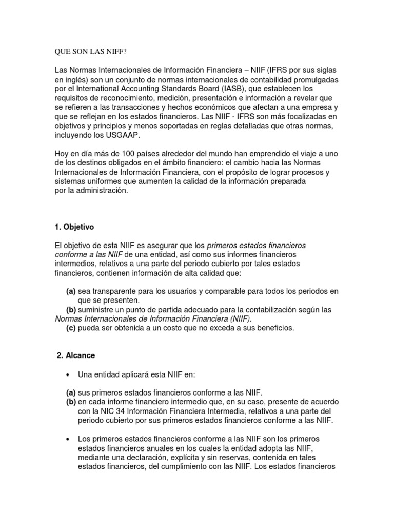 Que Son Las Niff | normas internacionales de INFORMACION FINANCIERA ...