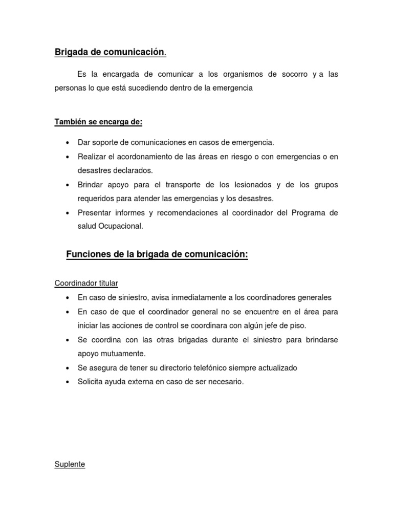 Brigada De Comunicación Pdf Policía