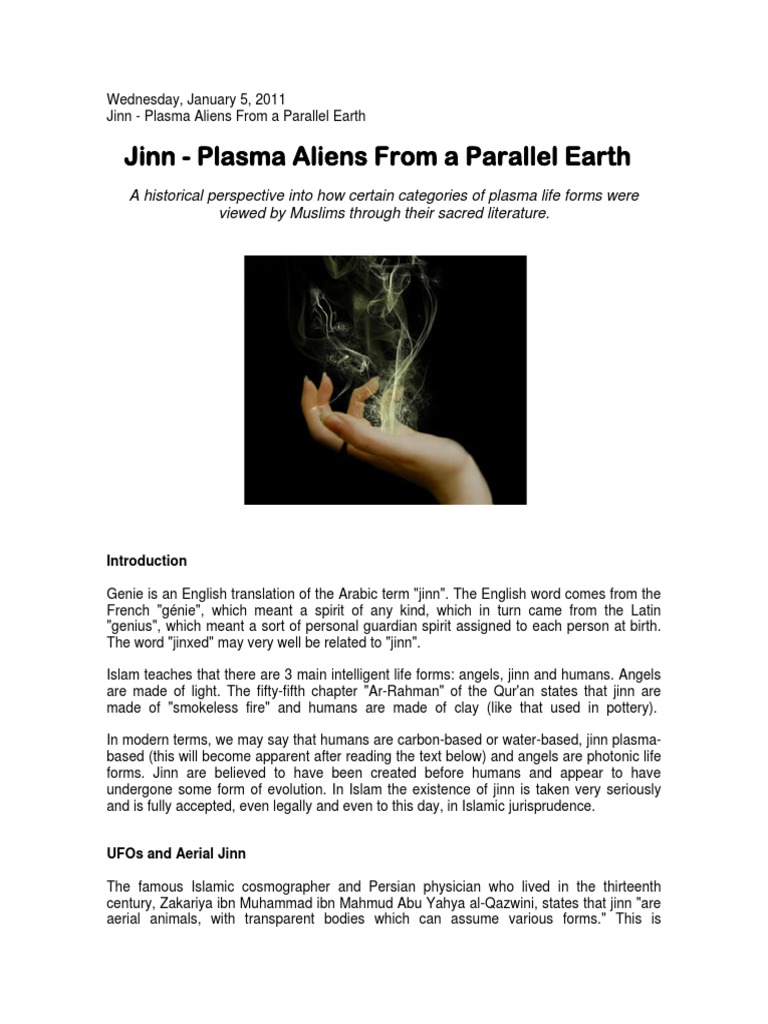 Jinn - Plasma Aliens From A Parallel Earth PDF | PDF | Jinn | Plasma ...