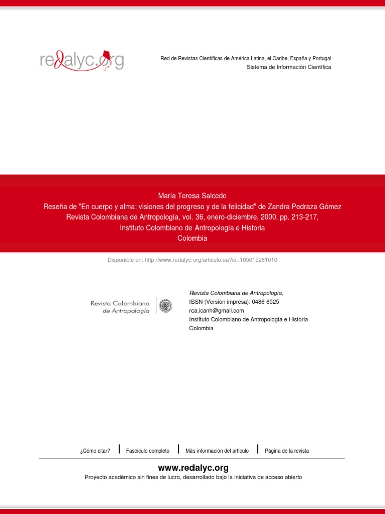 Reseña de - en Cuerpo y Alma - Visiones Del Progreso y de La Felicidad ...