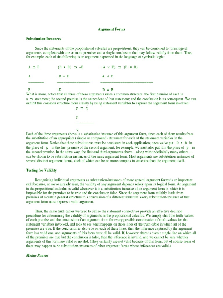 Argument Forms | PDF