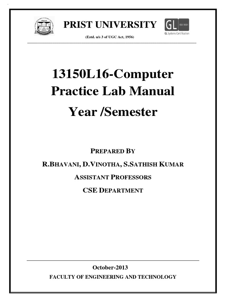 Computer Practice Lab Manual | PDF | Control Flow | Spreadsheet