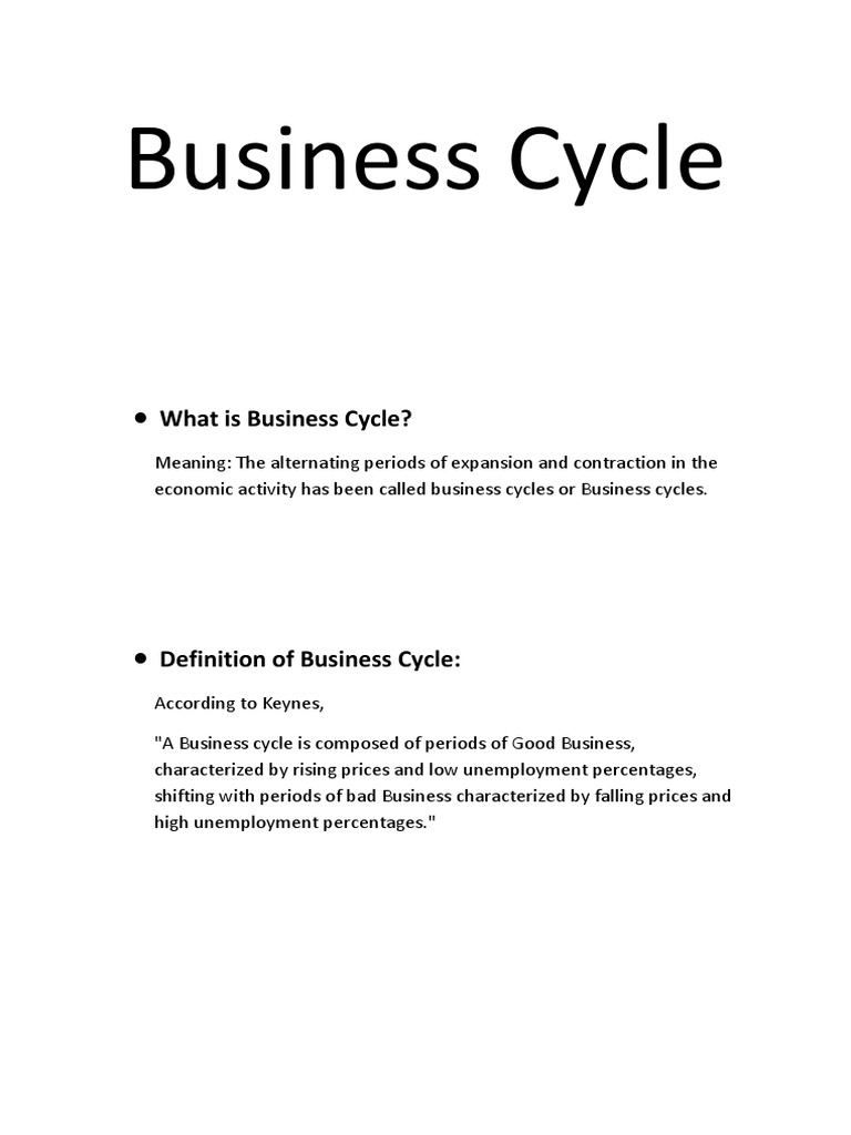 Business Cycle | PDF | Business Cycle | Great Depression