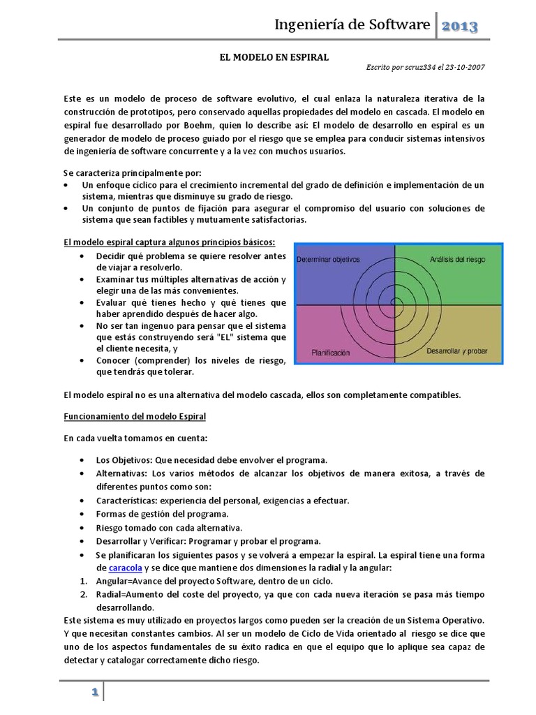 Modelo en Espiral en Desarrollo de Software | PDF | Software ...