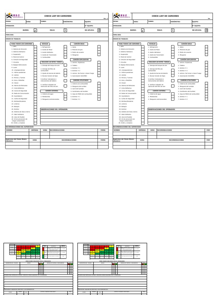 Check List de Camiones V2 | PDF | Camión | Vehículos