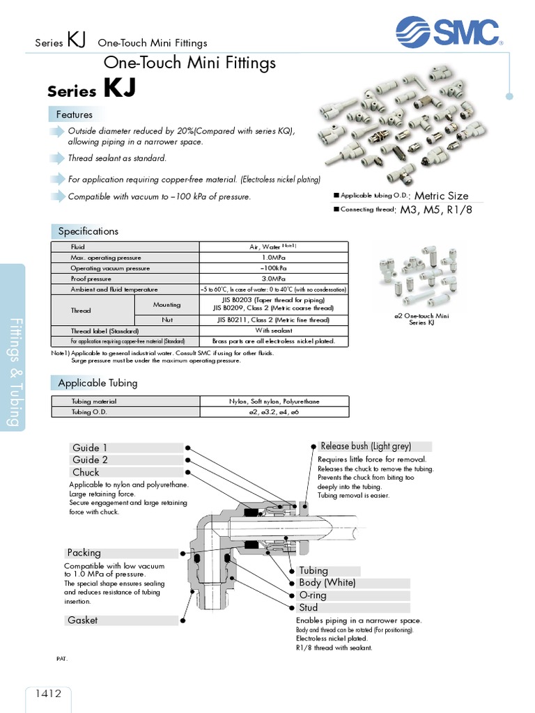 PU Fittings and Tubing SMC | PDF | Pipe (Fluid Conveyance) | Vacuum
