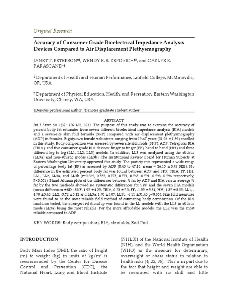 Accuracy of BIA Devices | PDF | Body Mass Index | Human Body
