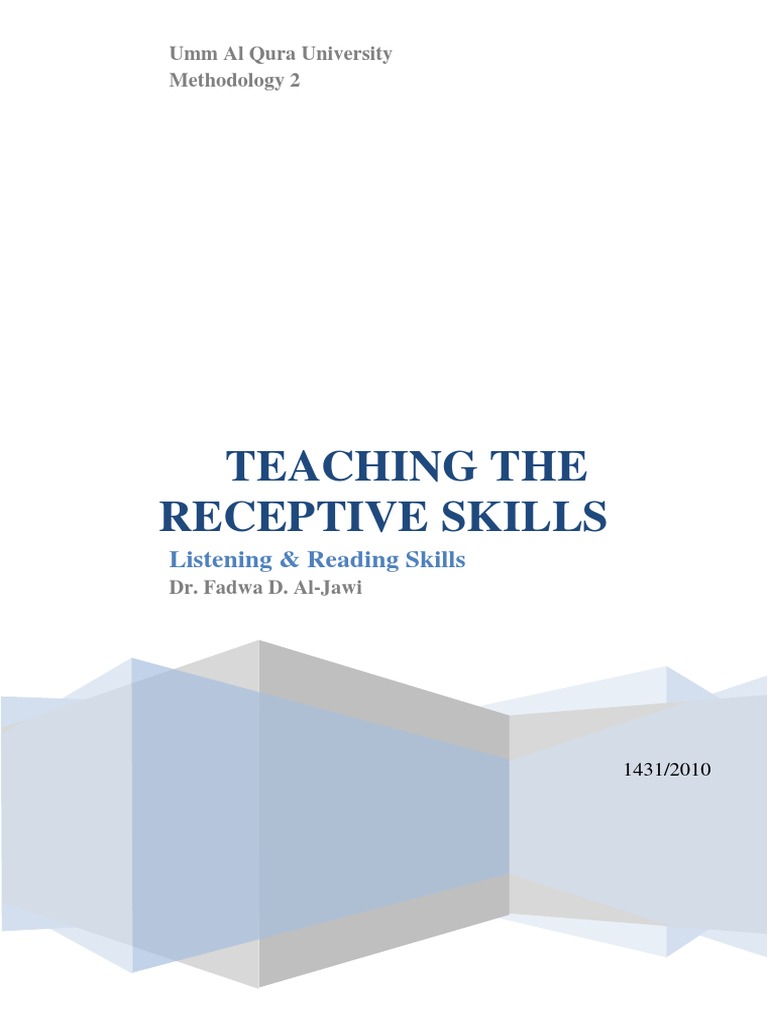 Receptive Skills | Reading Comprehension | Top Down And Bottom Up Design