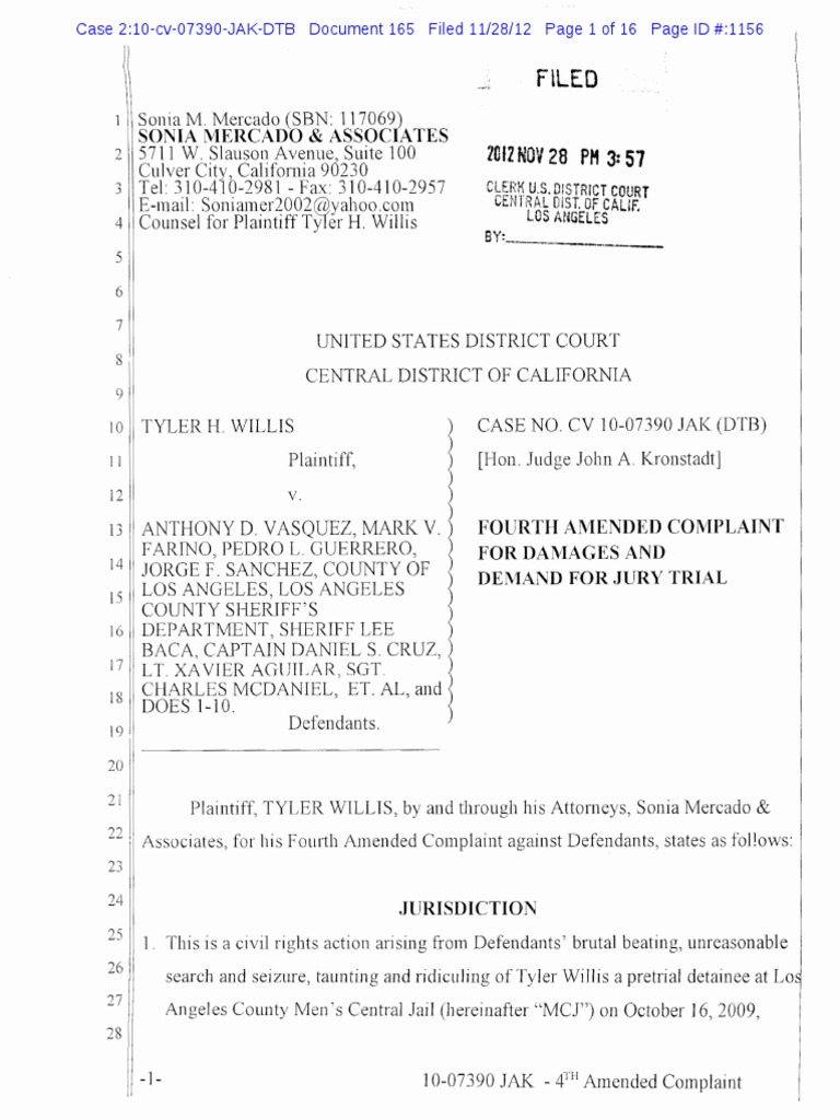 Willis Last Amended Complaint - 1 | PDF | Police Brutality | Lawsuit