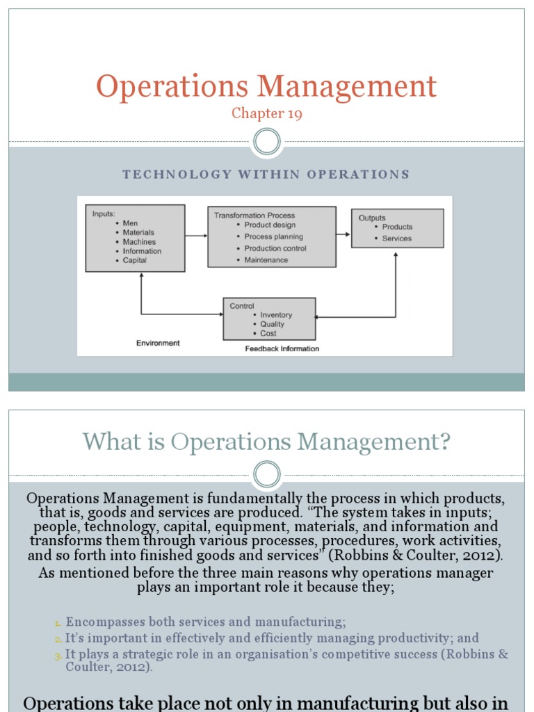 Technology in Operations Management | PDF | Operations Management ...
