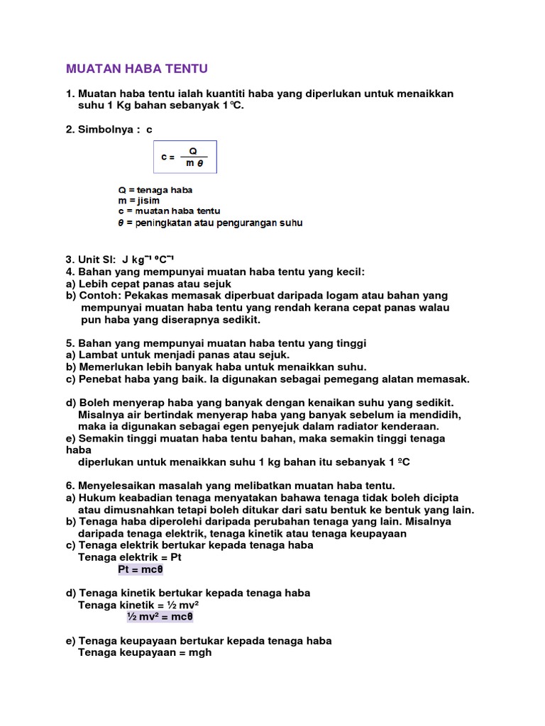 Muatan Haba Tentu | PDF