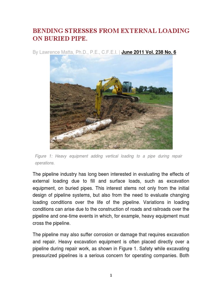 Windows-1256 - Bending Stresses From External Loading On Buried Pipe | PDF | Buckling | Stress ...