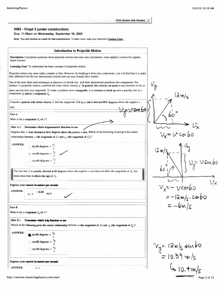 HW3 Mastering Physics Solution | PDF