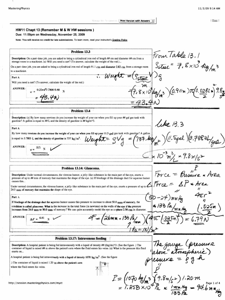 HW11 Mastering Physics Solution | PDF