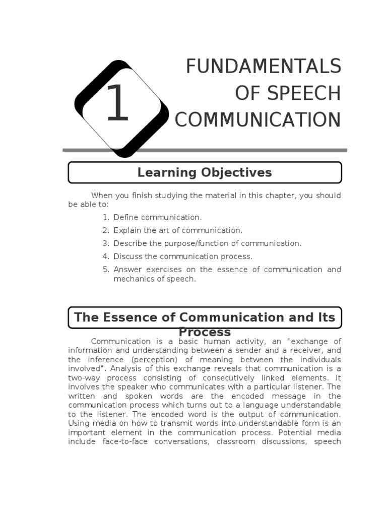 1 - Fundamentals of Speech Communication | PDF | Human Voice | Speech
