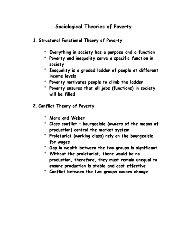 Sociological Theories of Poverty | PDF | Social Science