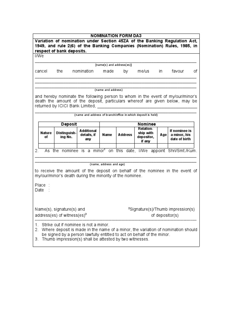 DA3 Nomination Form Instructions | PDF | Government | Justice