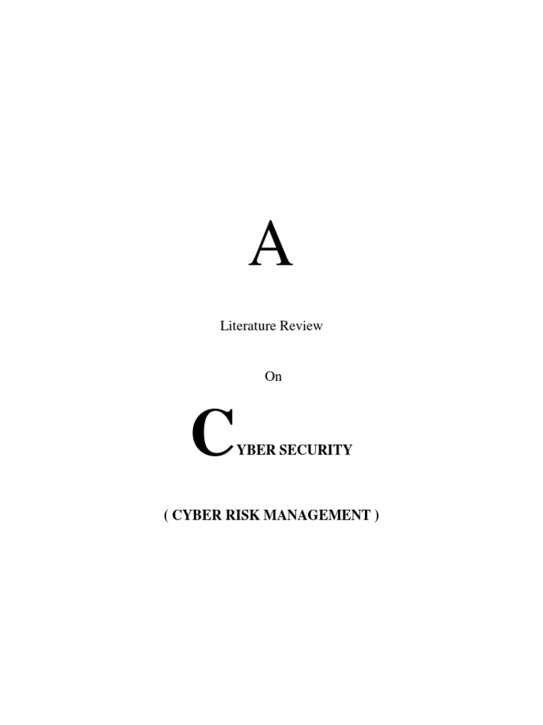 Literature Review On Cyber Security Pdf Computer Security Security