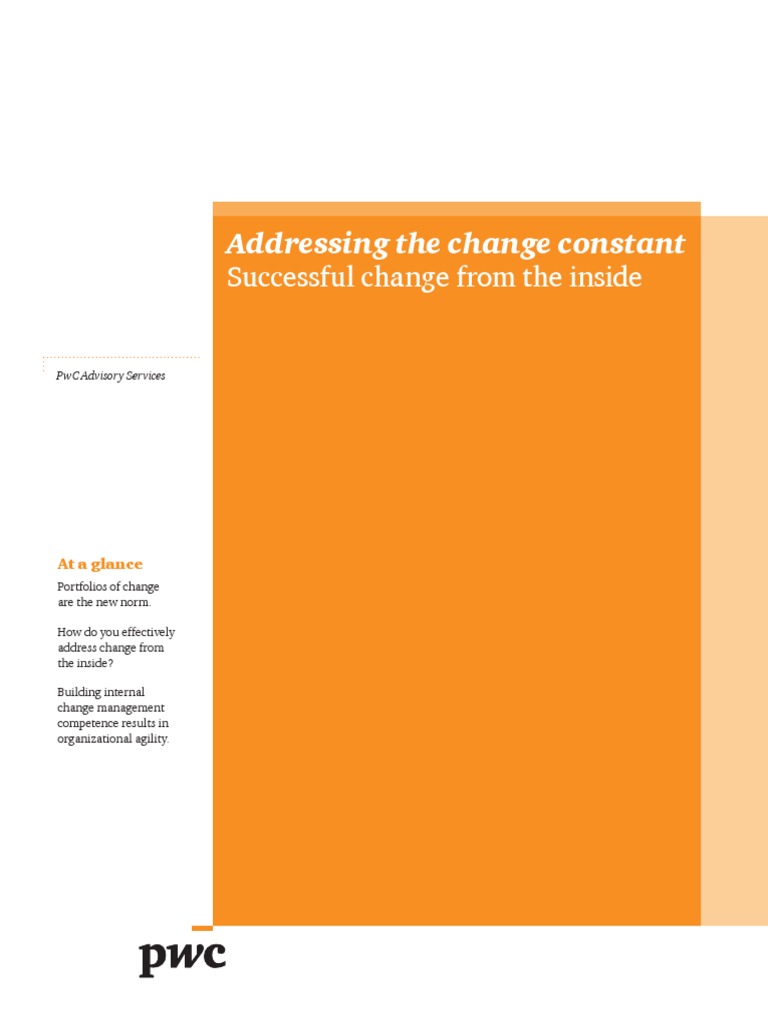PWC Internal Change Capability | PDF | Change Management | Competence ...