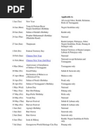Malaysia Public Holidays & Replacements 2025 | PDF | Holidays | Malaysia