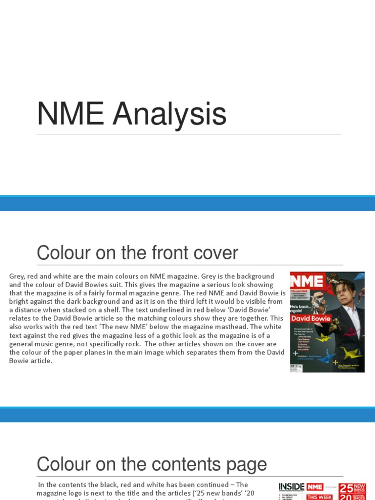 NME Analysis | PDF | Magazines | David Bowie