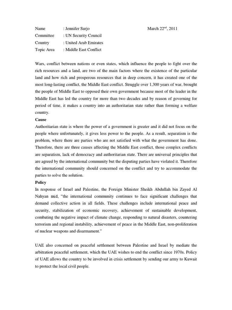 Position Paper 1 (Country-UAE) | PDF | United Arab Emirates ...
