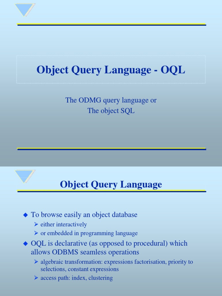 OQL | PDF | Sql | C++