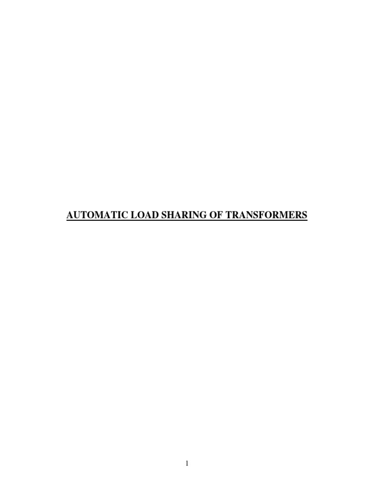 16 Doc of Automatic Load Sharing of Transformers | PDF | Microcontroller | Flash Memory