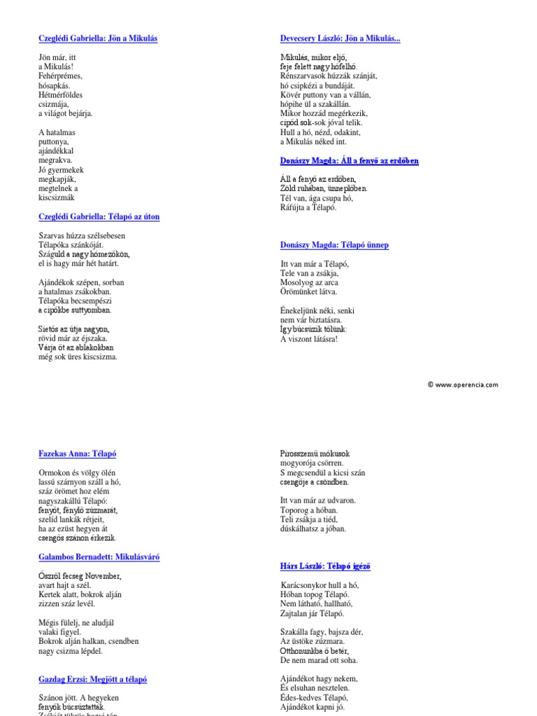 Rovid Mikulas Versek | PDF