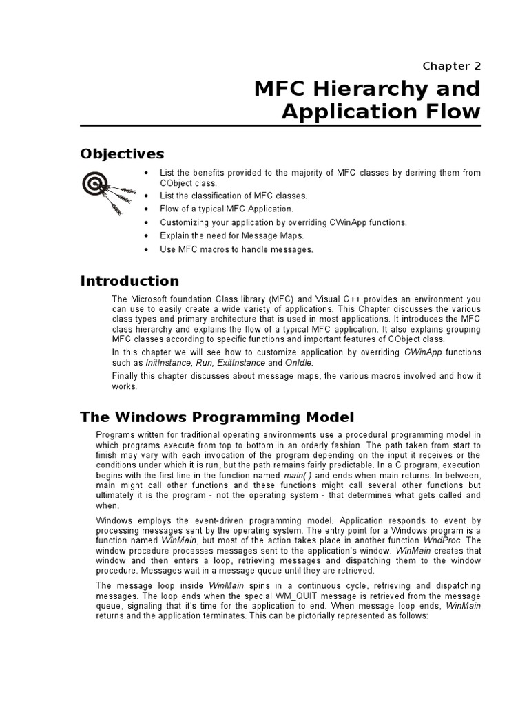 2 MFC Hierarchy and Application Flow | PDF | Class (Computer Programming) | Object (Computer ...