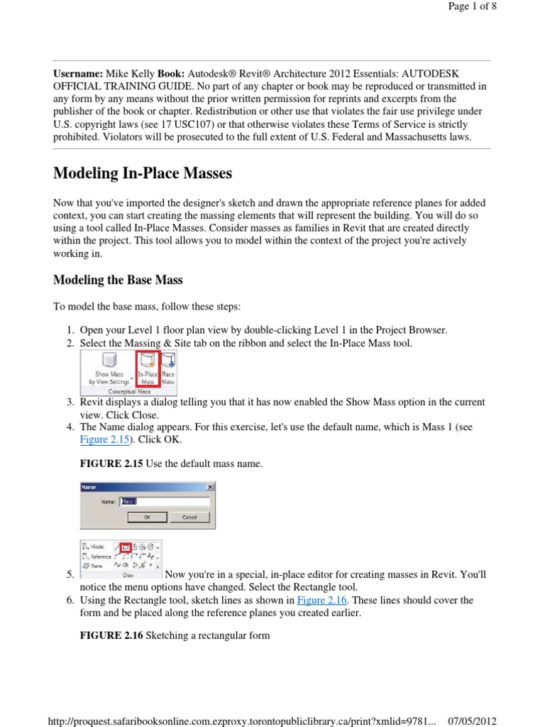 Modeling In-Place Masses: Modeling The Base Mass | PDF | Autodesk Revit ...